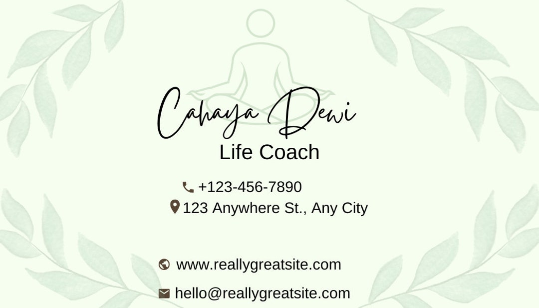 Wellness & Life Coach Business Card Template Canva Customizable Design ...
