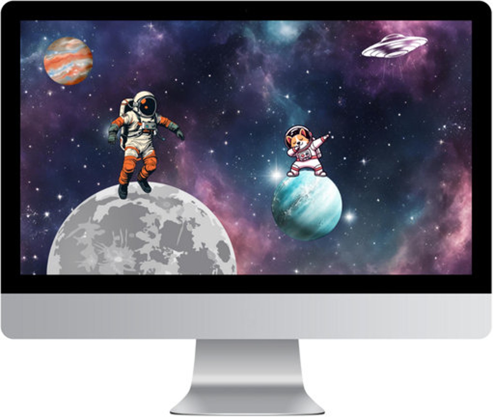 Chill Astronauts in the Galaxy Wallpaper | Cool Space-themed Background ...