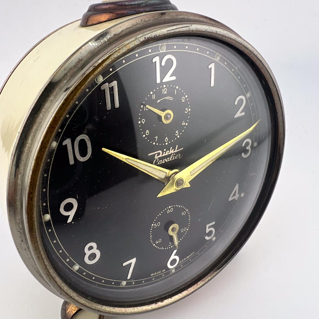 Vintage Diehl Cavalier Alarm Clock – Made in Germany – Black Dial – Mid ...