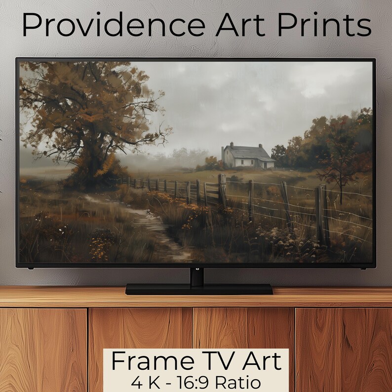 Samsung TV Frame Art - Rustic Farm House - Muted Colors - Moody Sky ...
