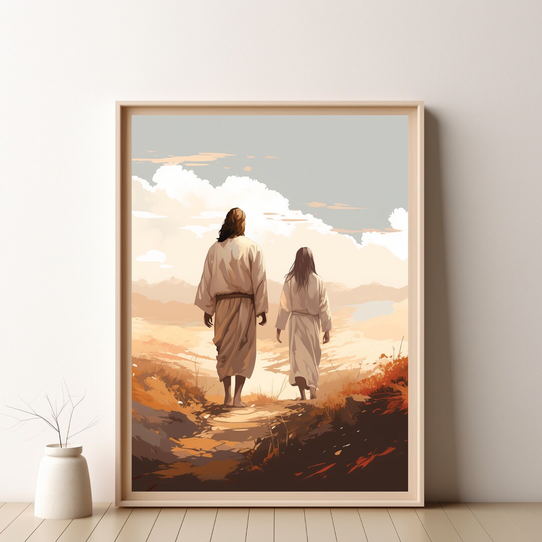 Walking With Jesus Women Walking With Jesus Modern Christian Art Print ...