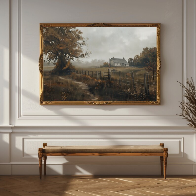 Samsung TV Frame Art - Rustic Farm House - Muted Colors - Moody Sky ...