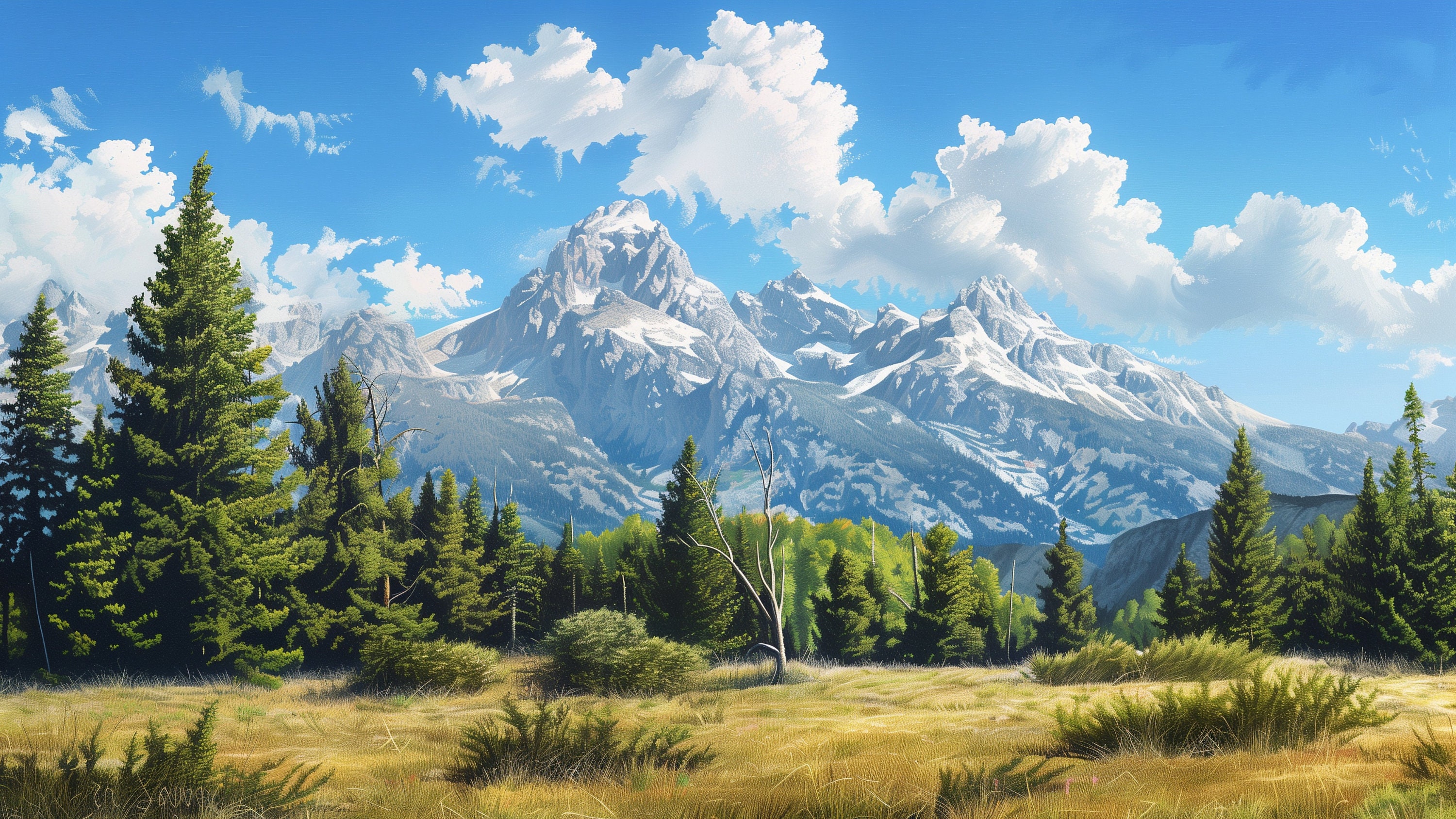 Samsung TV Frame Art - Mountain Scenery- Green Pine Trees - Landscape ...