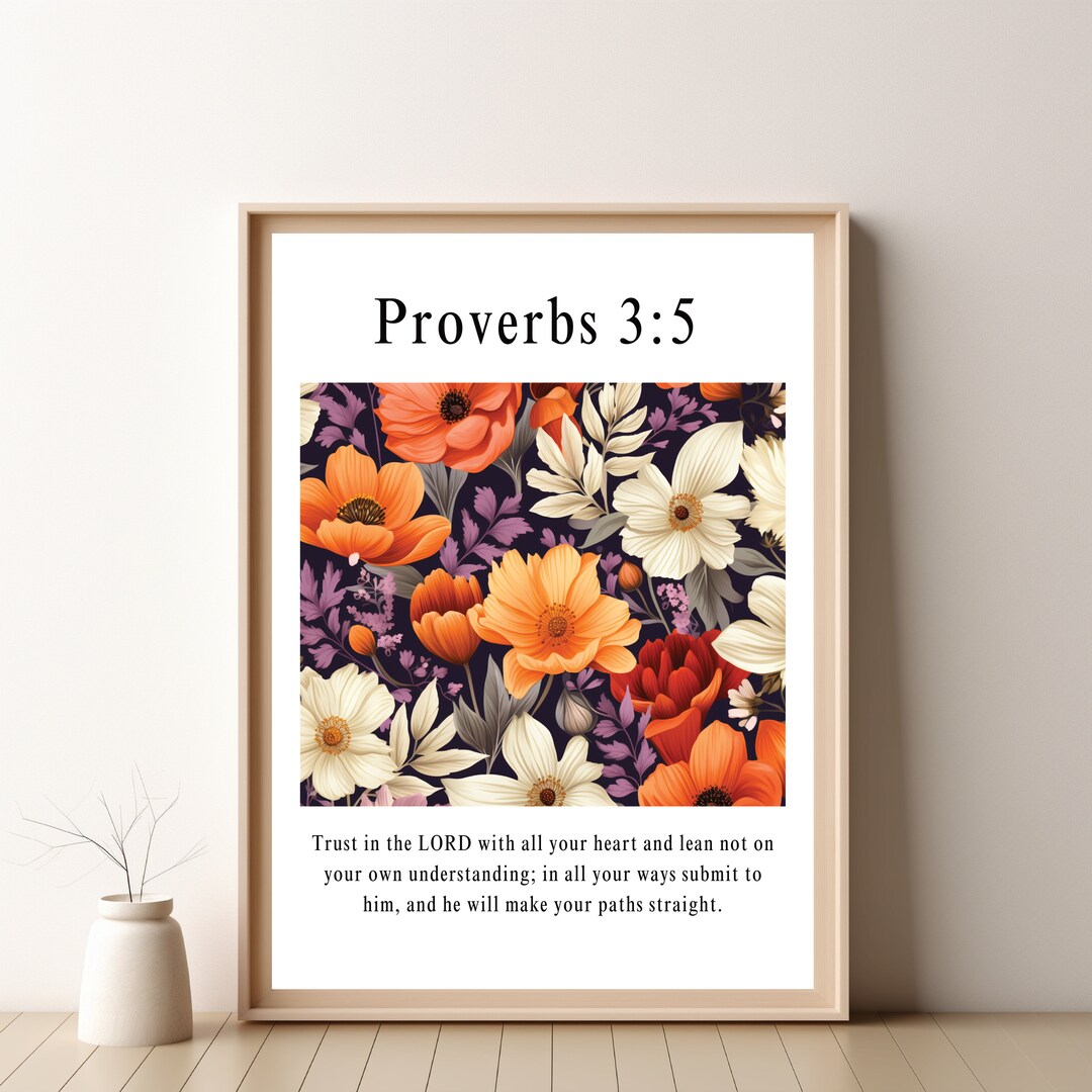 Trust in the Lord With All Your Heart Proverbs 3:5 Christian Art Print ...