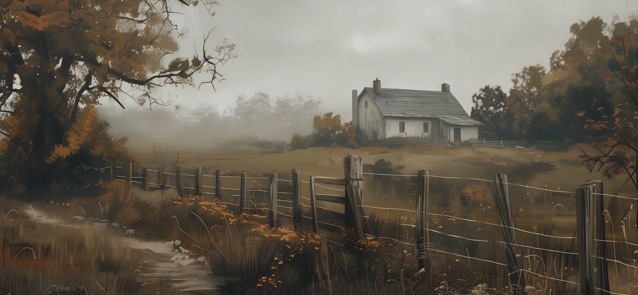 Samsung TV Frame Art - Rustic Farm House - Muted Colors - Moody Sky ...