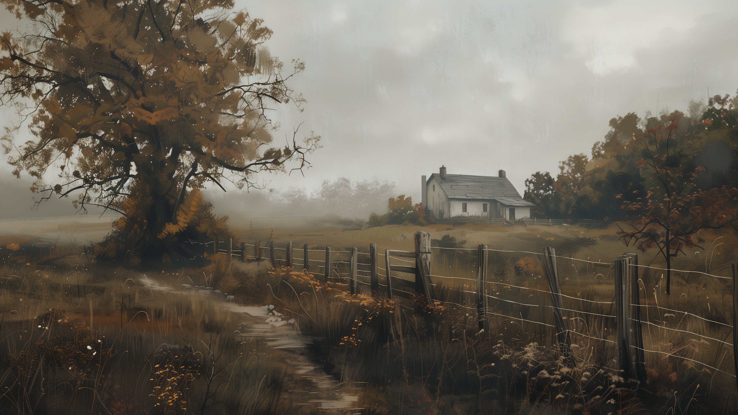 Samsung TV Frame Art - Rustic Farm House - Muted Colors - Moody Sky ...