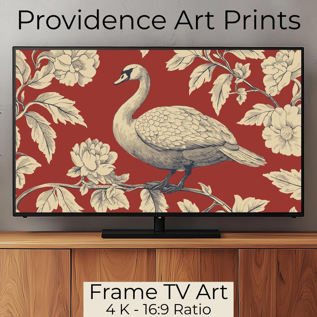 Samsung TV Frame Art - Rustic Country Pattern - Summer Art - Swan and ...