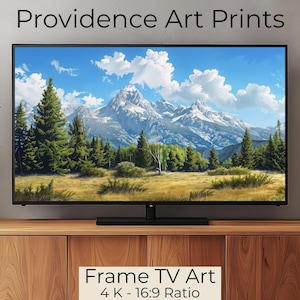 Samsung TV Frame Art - Mountain Scenery- Green Pine Trees - Landscape ...