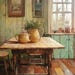 Kitchen Setting - Table - Farm and Country - Art Painting - Country ...