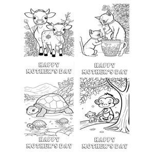 Printable Mother's Day Card Pack of 10 Designs, Colouring in for Kids ...