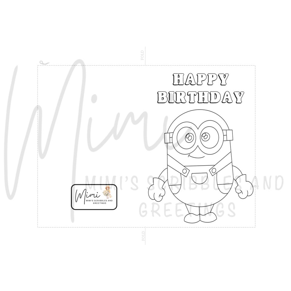 Single Printable Birthday Card DIGITAL Download Printable Happy ...
