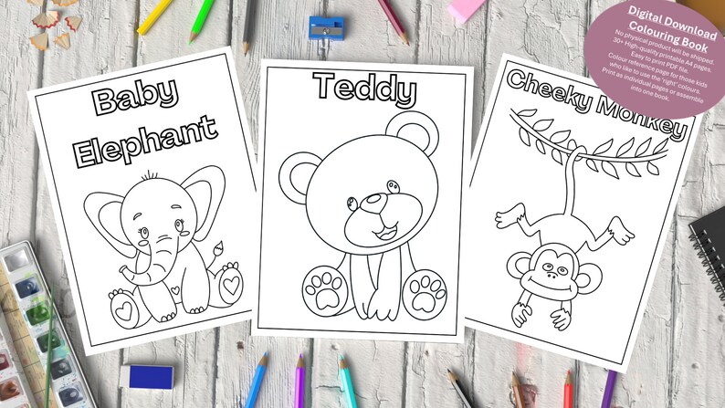 30 Easy Colouring Pages for Kids and Preschoolers Colouring Book Simple ...