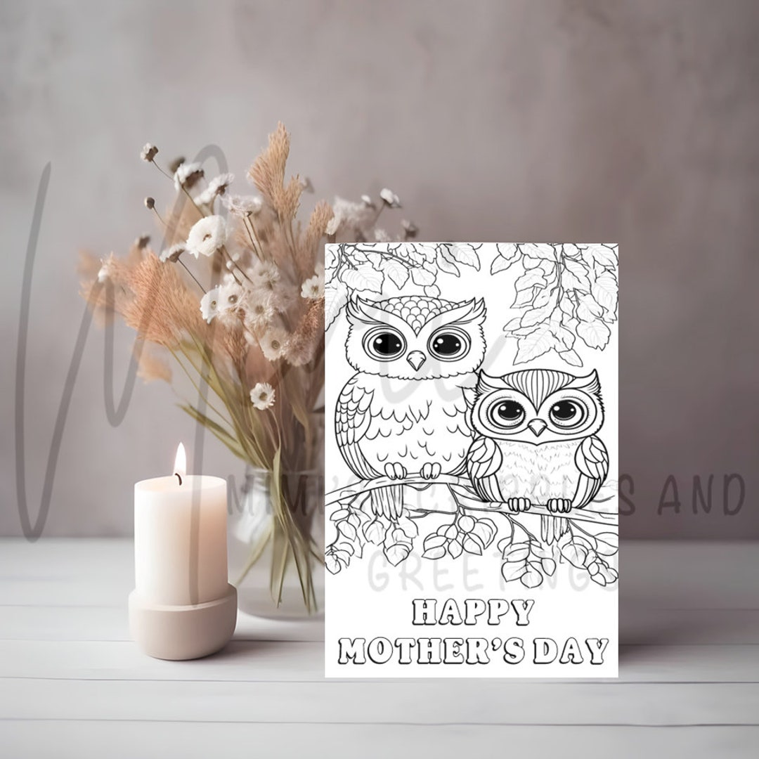 Printable Mother's Day Card Pack of 10 Designs, Colouring in for Kids ...