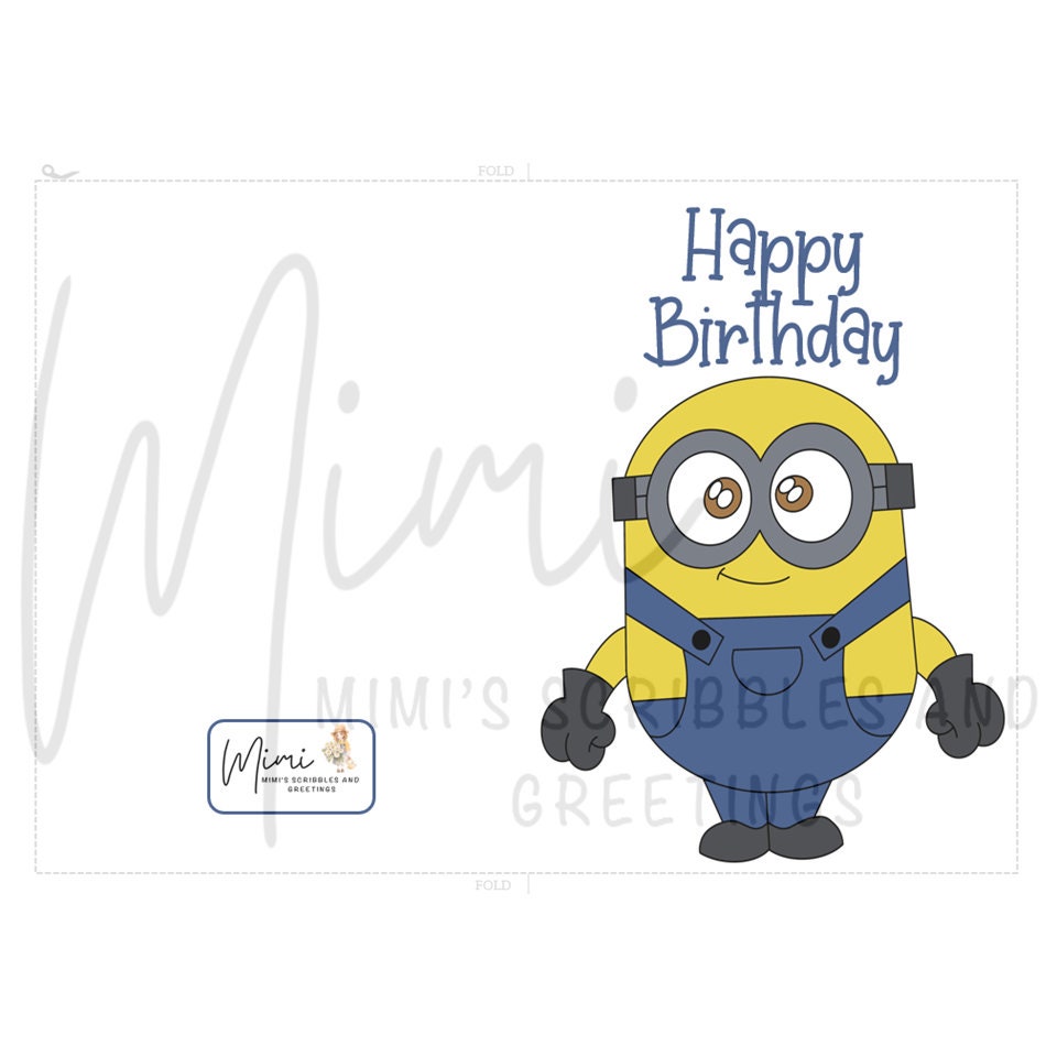 Single Printable Birthday Card DIGITAL Download Printable Happy ...