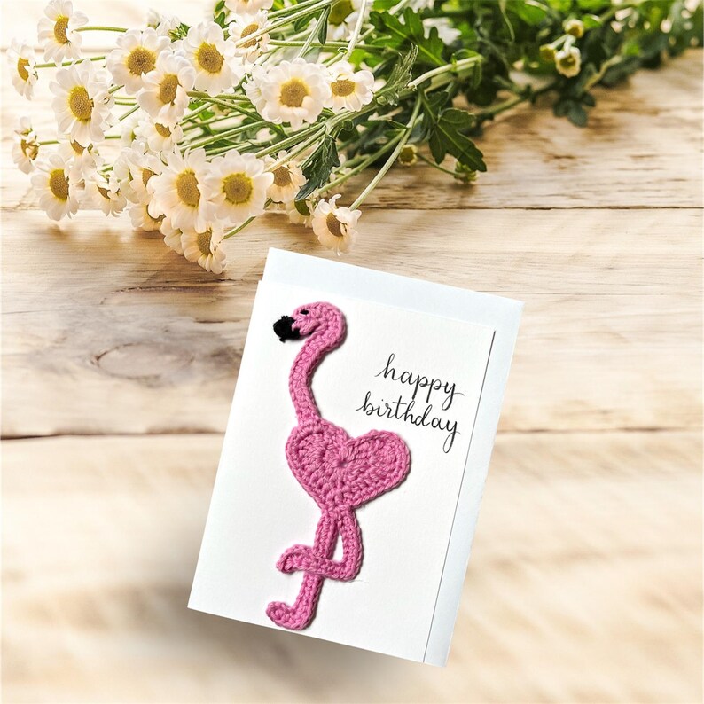 Happy Birthday Card Handmade With Crochet Elements A6 Size Includes ...