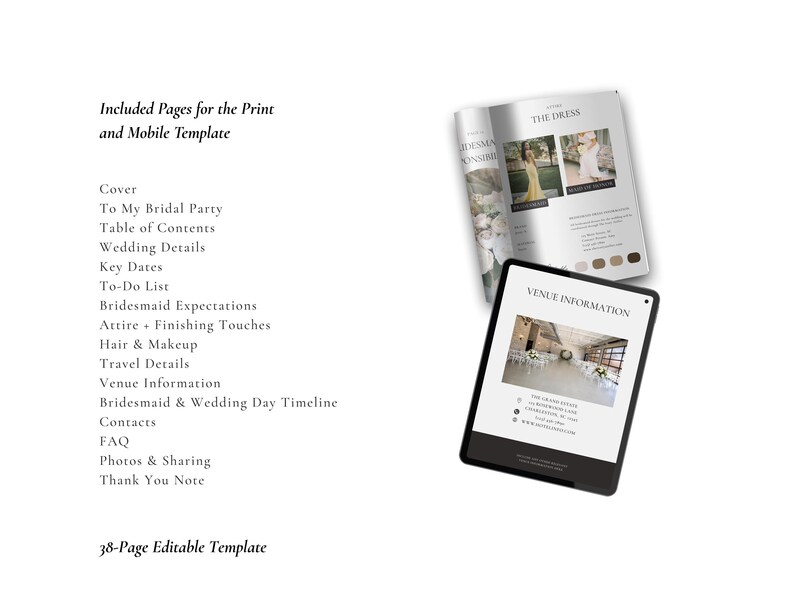 Complete Bridesmaid Guide Template, Bridal Party Planner, Wedding ...