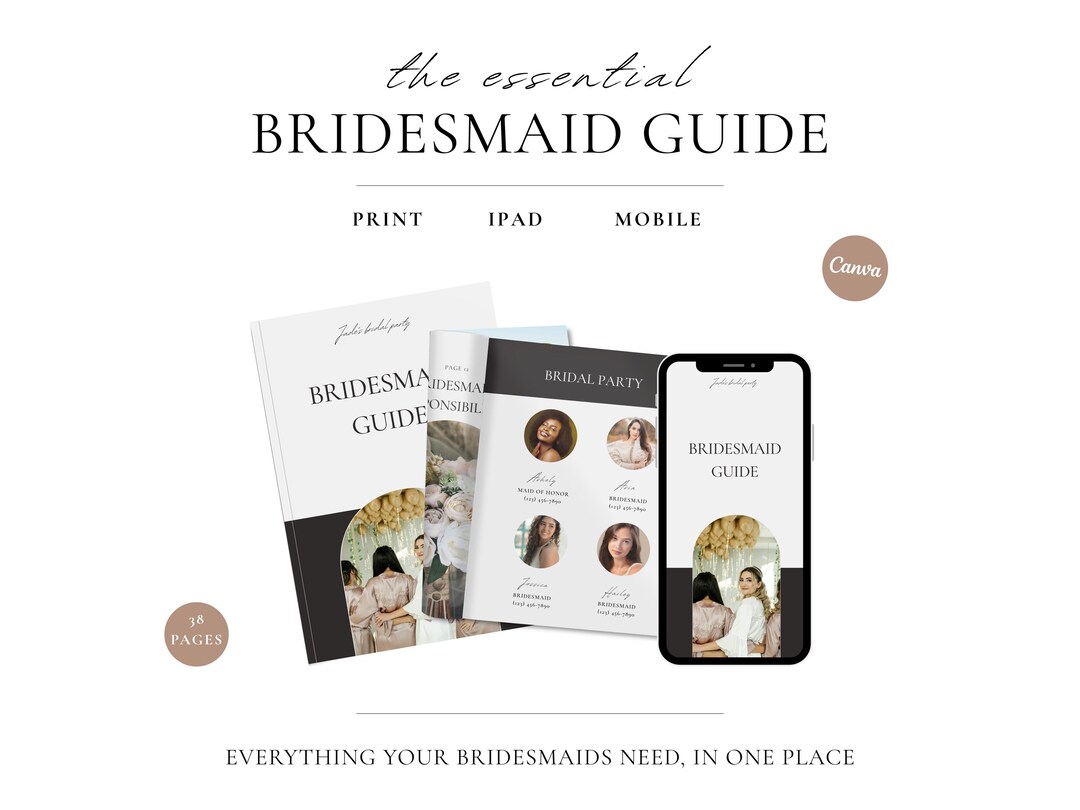 Complete Bridesmaid Guide Template, Bridal Party Planner, Wedding ...