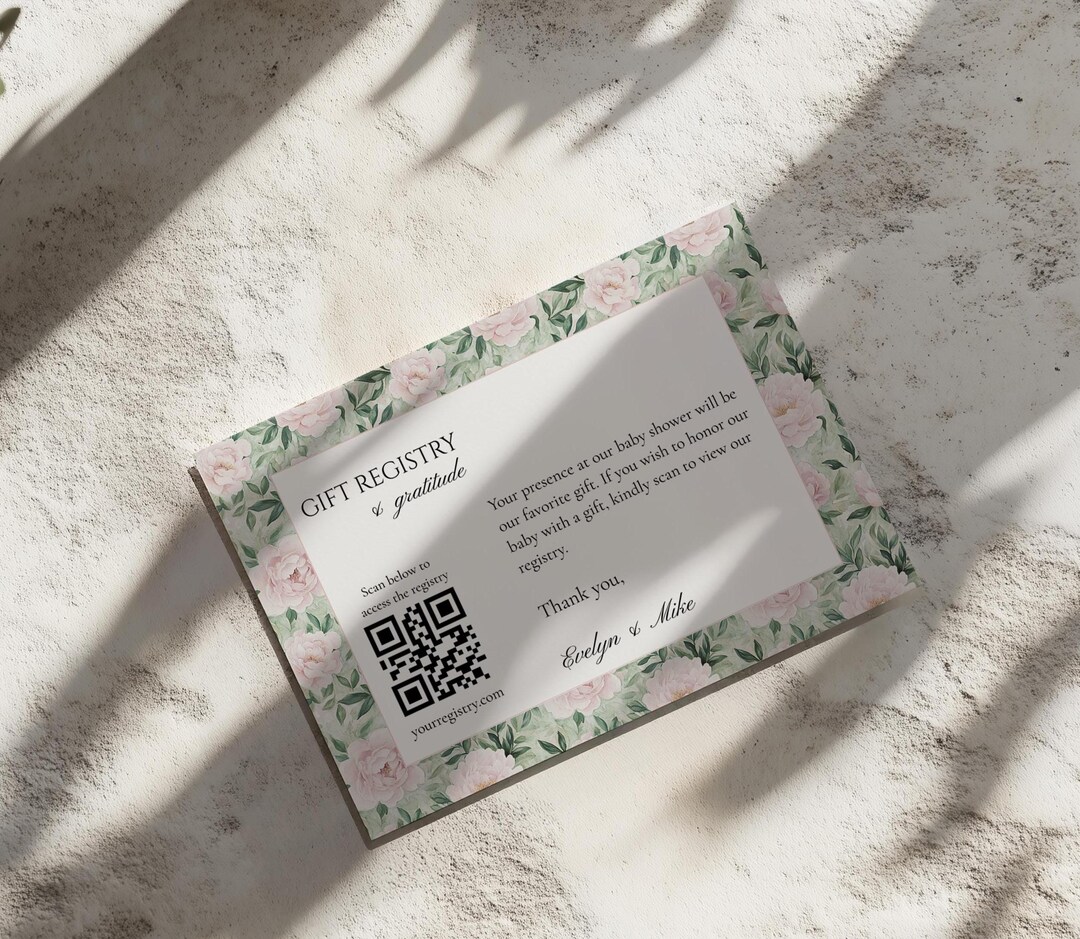 Gift Registry Card Template, Baby Shower Registry, Ballerina Theme ...