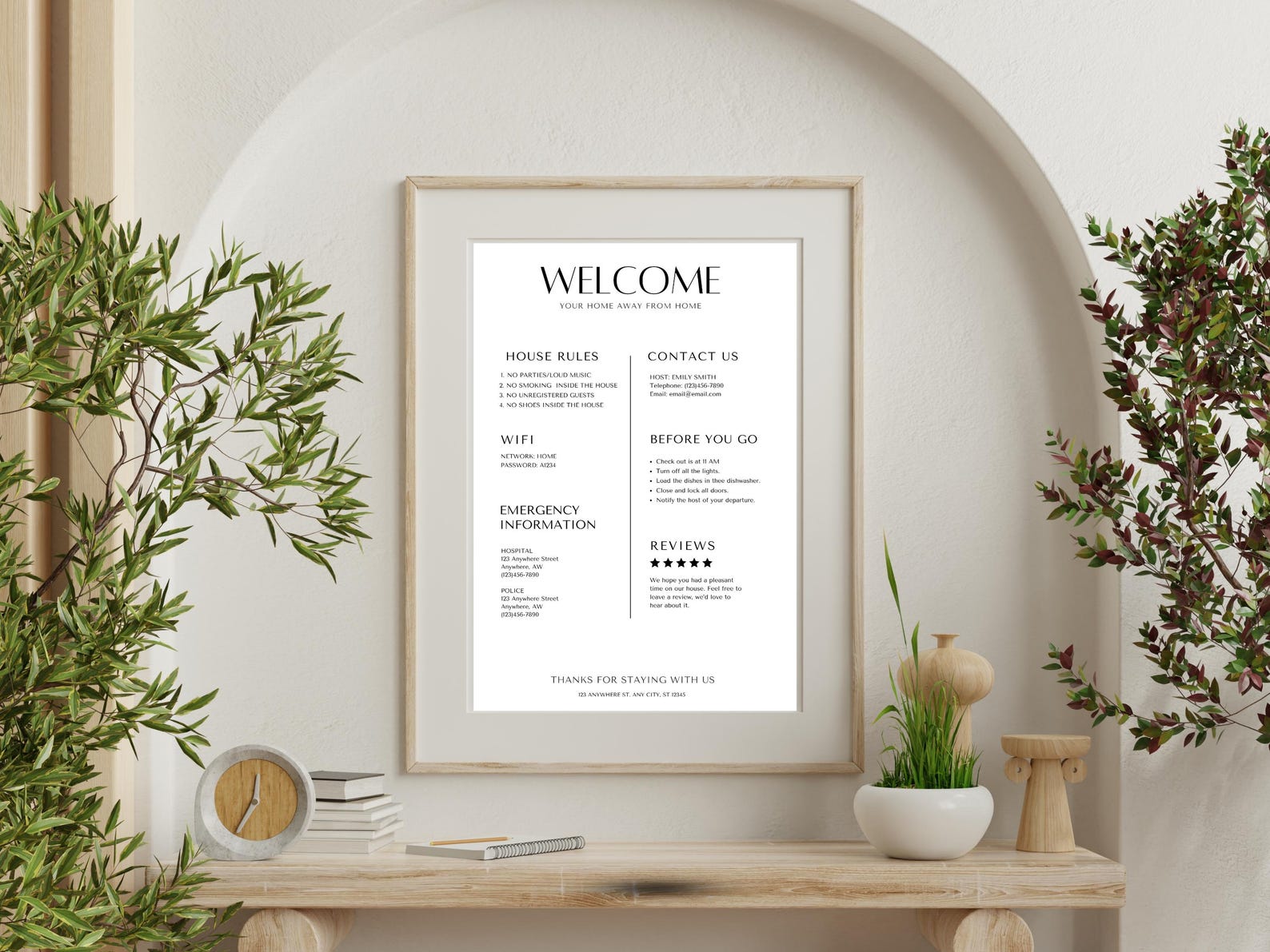 Airbnb Welcome Sign Template, Welcome Sign Airbnb, Airbnb Wall Sign ...