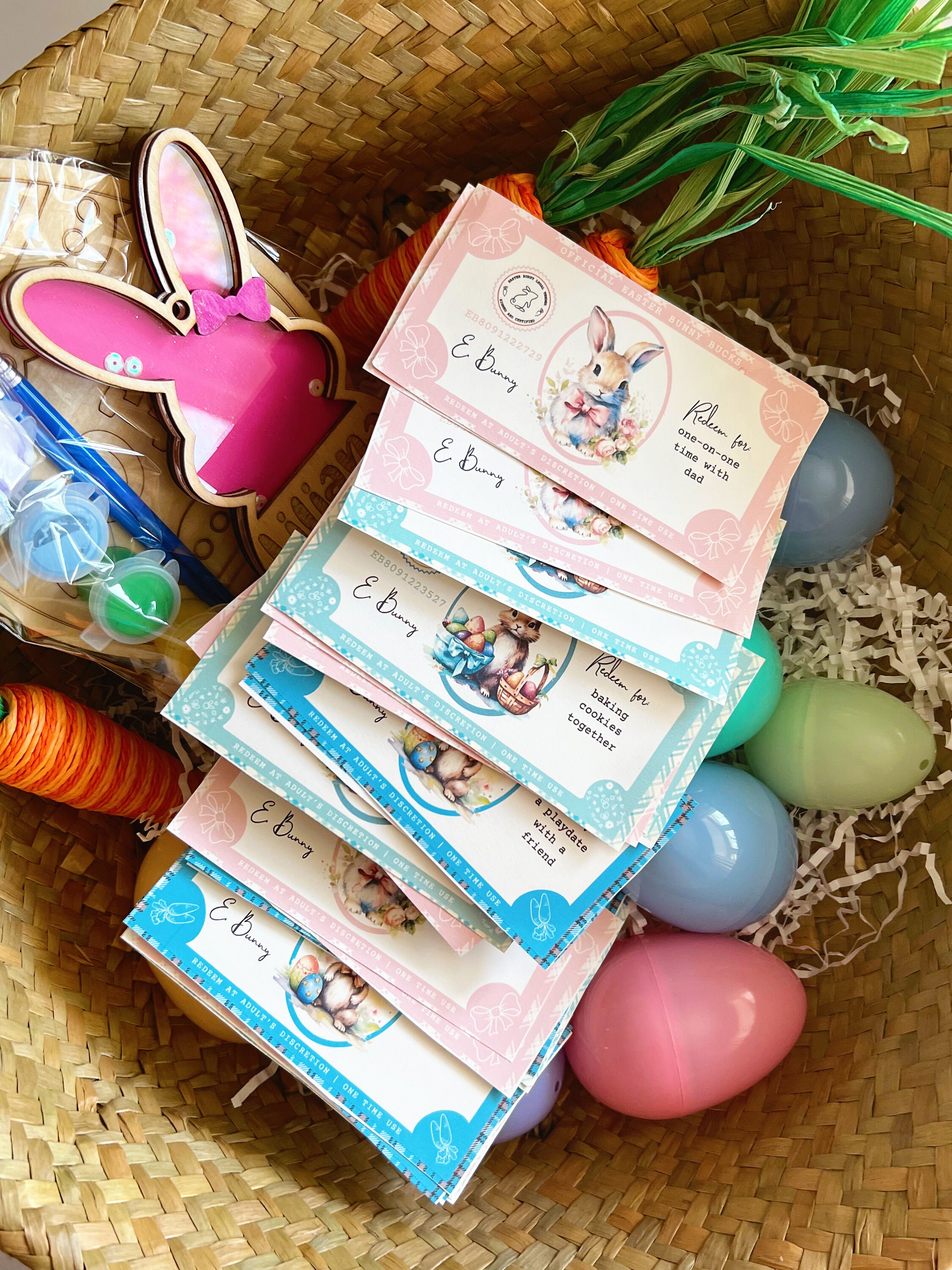 INSTANT DOWNLOAD Bunny Bucks Last Minute Printable Easter Egg Coupons ...
