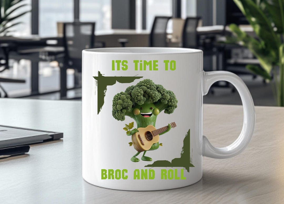 Funny Broccoli Pun Coffee Mug, Kitchen Decor, Vegetable Lover Gift ...