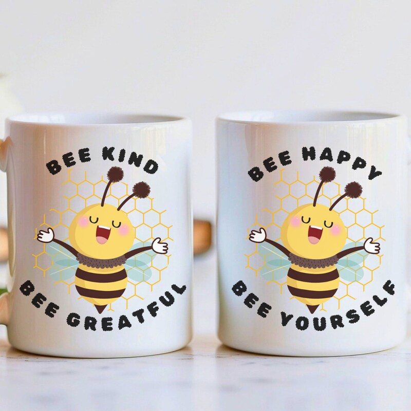 Bee Happy Mug - Etsy