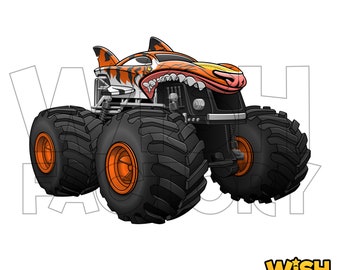 Monster Truck Tiger Shark - Etsy