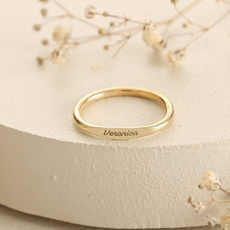 Stackable Name Ring - Etsy
