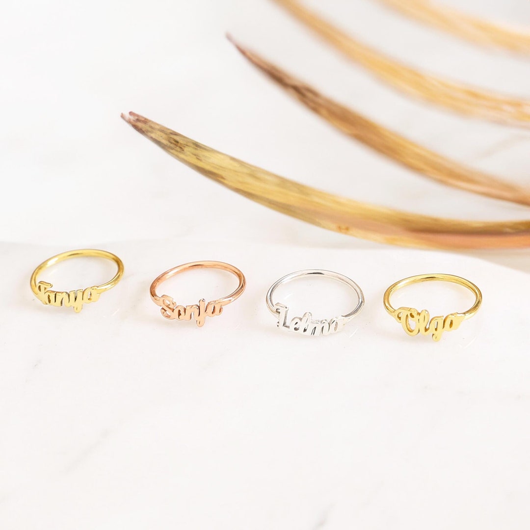 Custom Stackable Name Ring-ring With Handwrite Name-children Name Ring ...