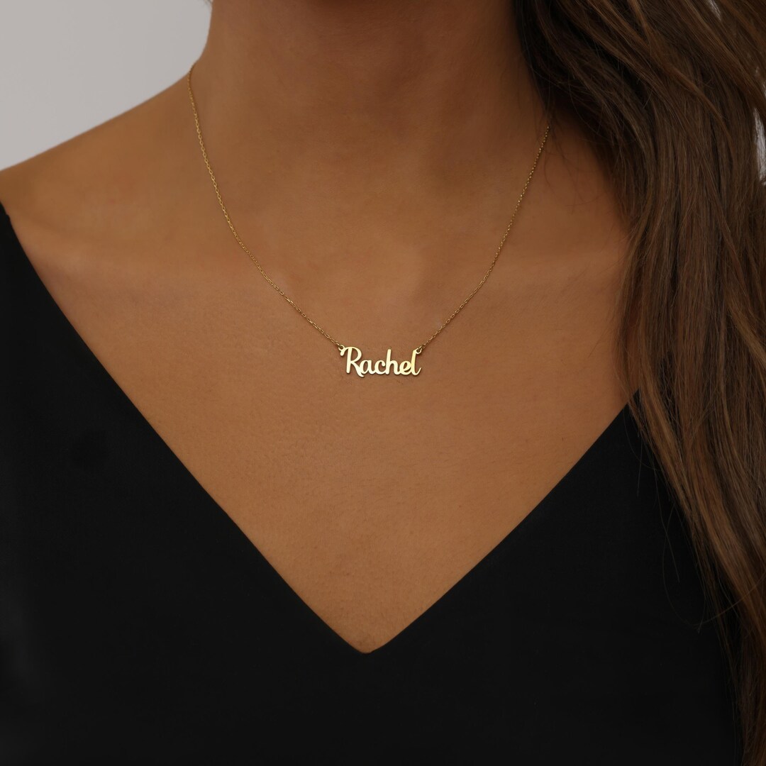 Custom Dainty Script Name Necklace-name Necklace Gold-handwritten Name ...