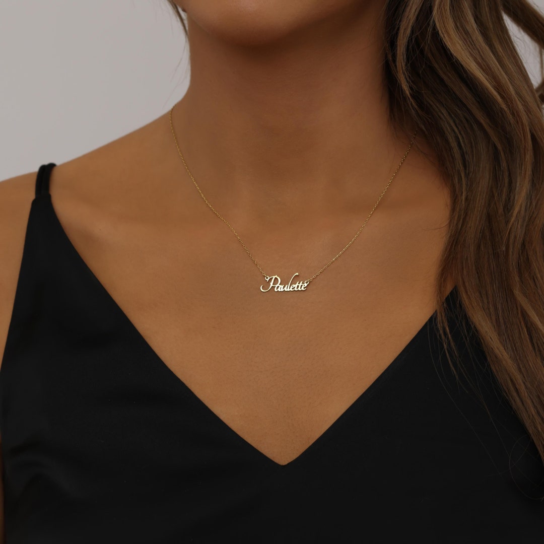 Personalized Name Written Signature Necklace-custom Minimalist Name ...