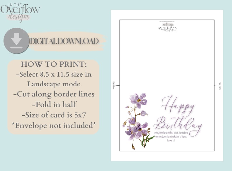 Printable Christian Birthday Card, Digital, Scripture - Etsy