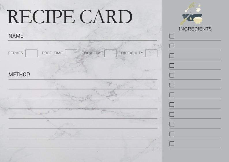 Recipe Card , Recipe Template , Recipe Collection, Cooking ...
