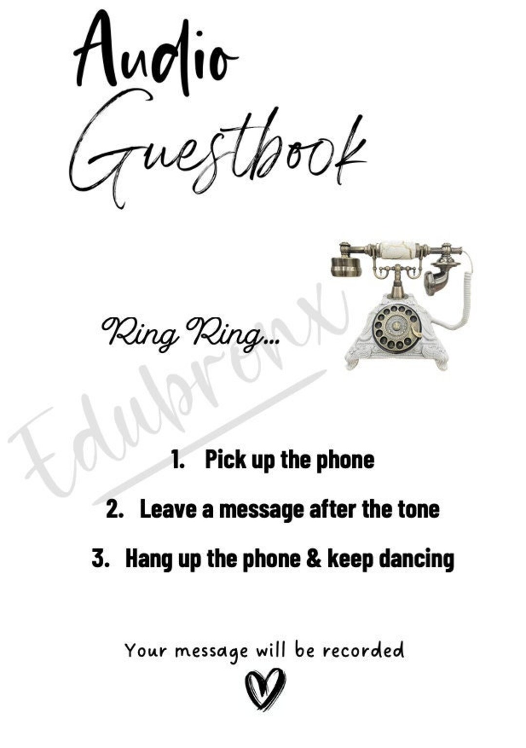 Audio Guestbook Template - Etsy