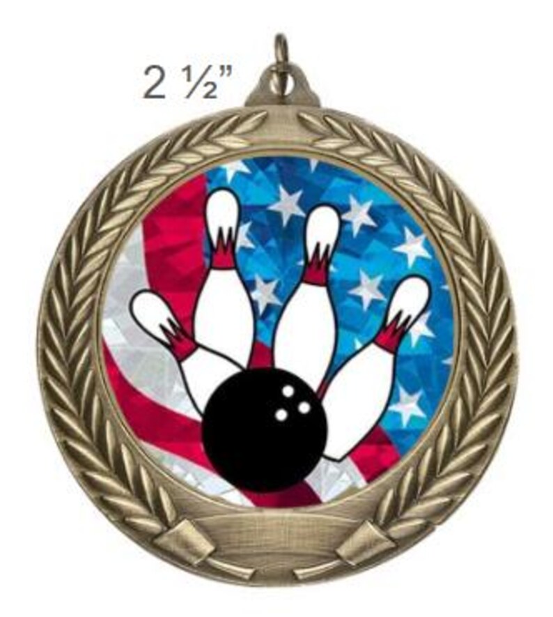 Bowling Gold Silver Bronze Medal Awards 2 1/2" Engraved With Neck ...