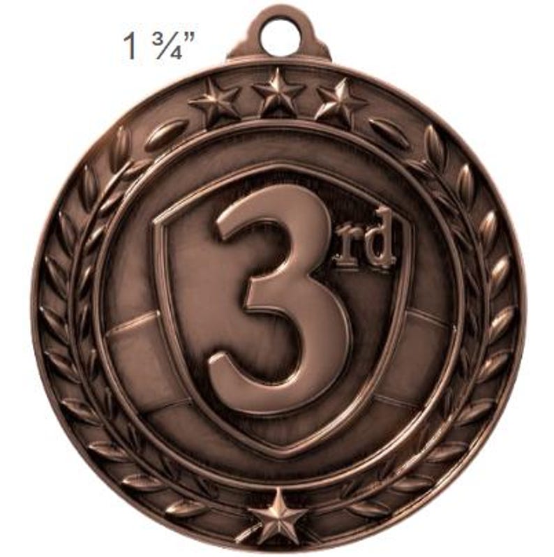 1st 2nd 3rd Place Gold Silver Bronze Medals Awards Different Size 2'' 1 ...