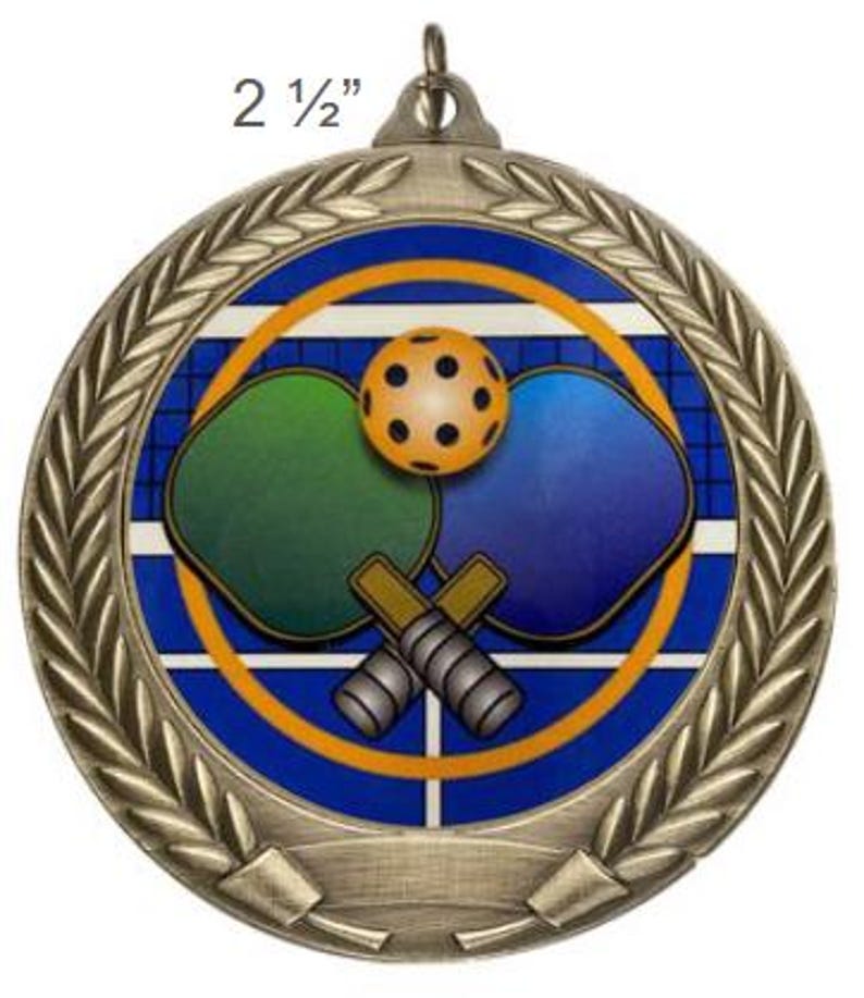 Pickleball Gold Silver Bronze Medal Awards 2" 1 3/4" 2 1/2" Engraved ...