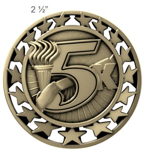 5k Gold Silver Bronze Medals Awards 2" 1 3/4'' 2 1/2'' Engraved With ...