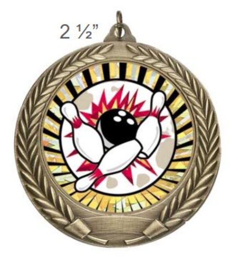 Bowling Gold Silver Bronze Medal Awards 2 1/2" Engraved With Neck ...