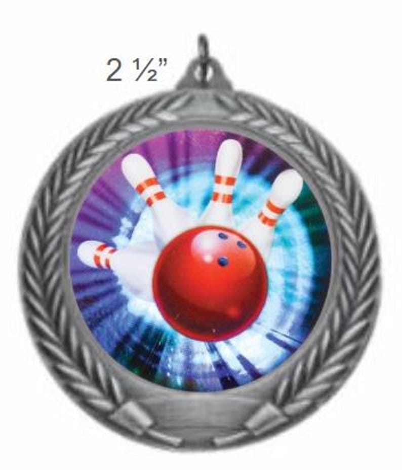 Bowling Gold Silver Bronze Medal Awards 2 1/2" Engraved With Neck ...