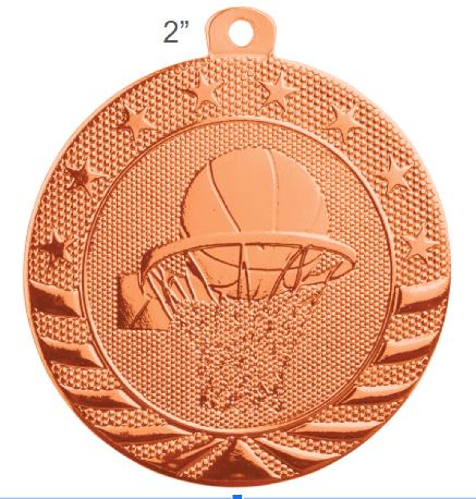 Basketball Gold Silver Bronze Medals Awards 2'' 1 3/4'' 2 1/4" Engraved ...