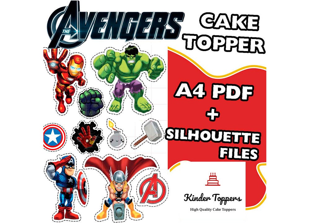 AVENGERS Cake Topper, Avenger Cake Decor, Printable, Centerpiece ...