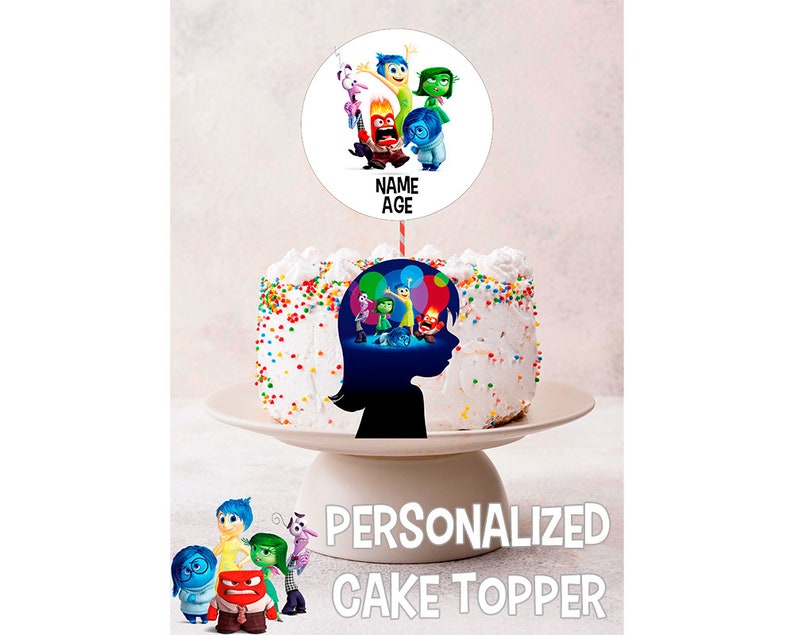 Inside Out 2 Cake Topper Printable DIY Birthday Party Decoration Disney ...