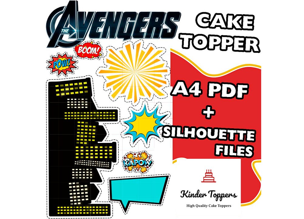 AVENGERS Cake Topper, Avenger Cake Decor, Printable, Centerpiece ...