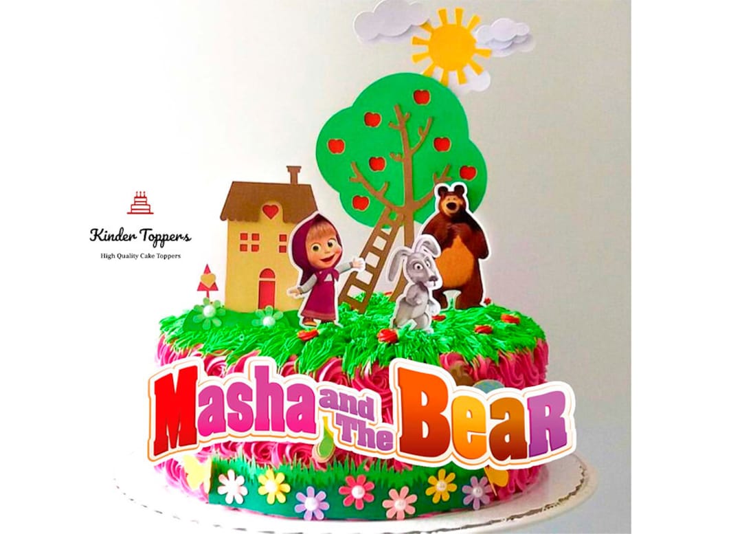 Masha and the Bear - Cake Topper, Easy Printable Digital File, to Print ...