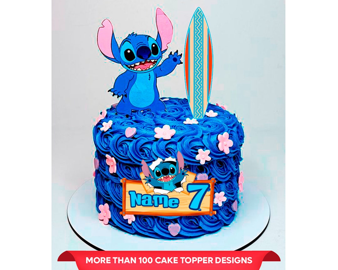 Personalized Stitch Birthday Cake Topper Decoration, Printable ...