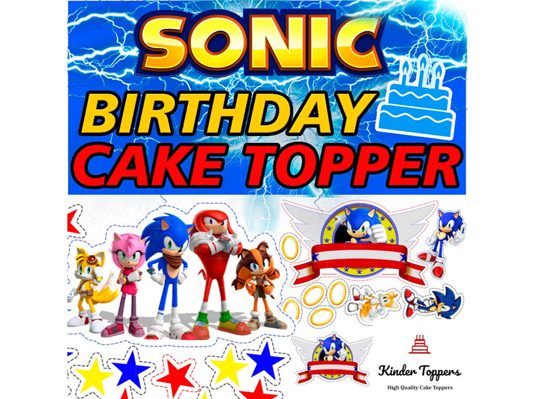 Sonic the Hedgehog Cake Topper Party Decor: Printable Pdfs - Instant ...