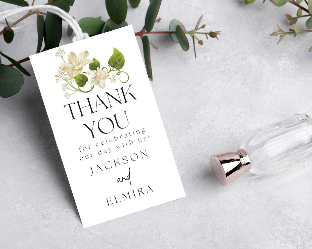 Editable Elegant Wedding Gift Tag - Customizable Print-ready Favor ...