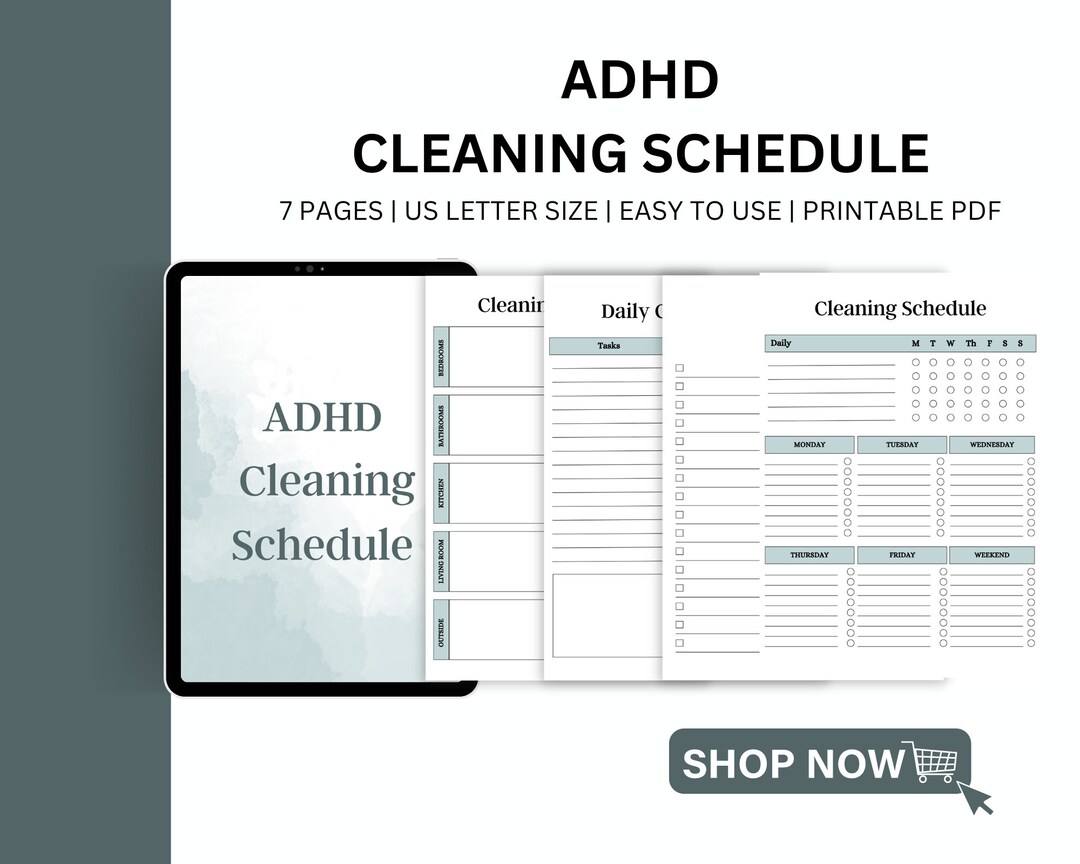 ADHD Cleaning Schedule - Keep Your Home Neat and Tidy ADHD Cleaning ...