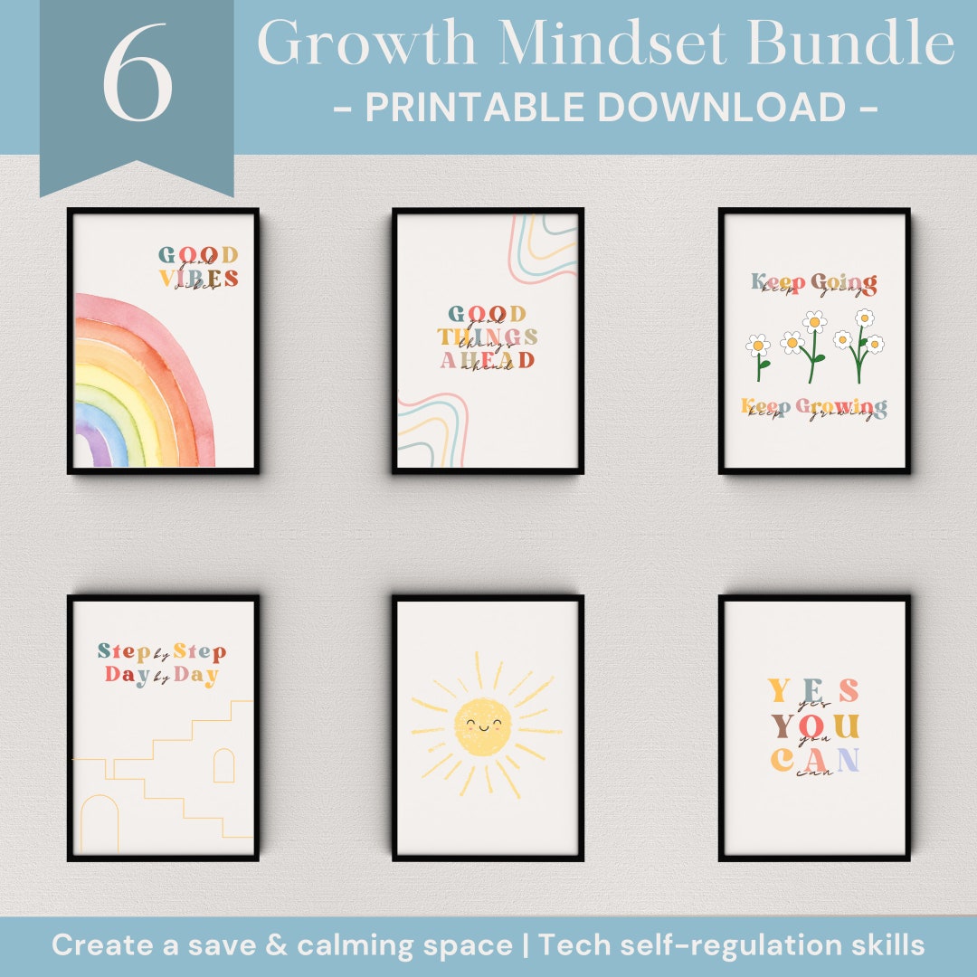 Growth Mindset Wall Art Inspirational Room Decor Boho Printable ...